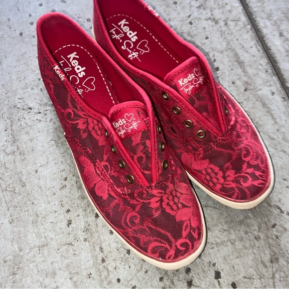 Keds | Shoes | Taylor Swift Red Lace Keds Sneakers | Poshmark